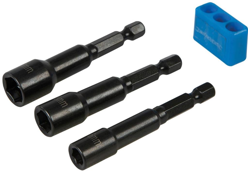 Silverline Magnetic Nut Socket Driver Set 6mm 8mm & 10mm For Impact Dr ...