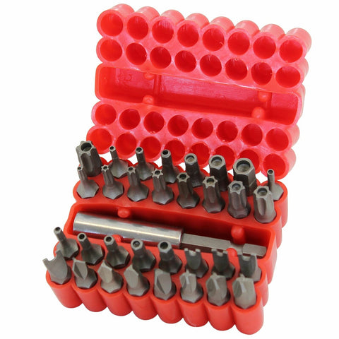 Dekton 33pc Security Screwdriver Bit Set Hex Tamper Proof Spanner Torx ...