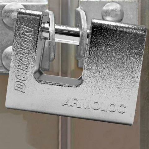 Dekton High Security 80mm Armored Steel Padlock Steel Shackle 3 Keys ...