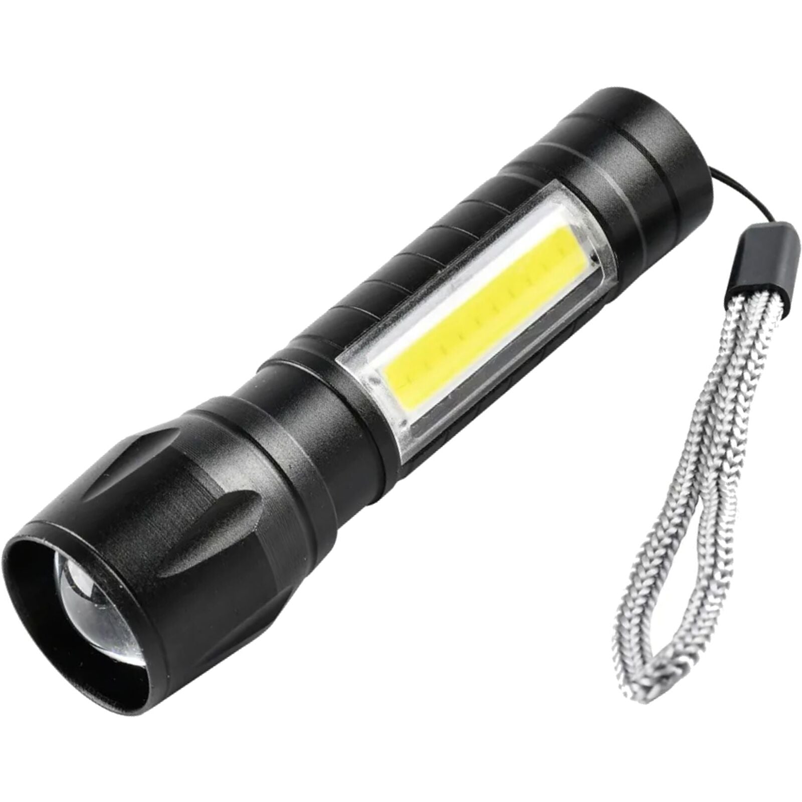 Dekton LED Torch 100 Lumens 100m Flashlight USB Rechargeable With Case ...