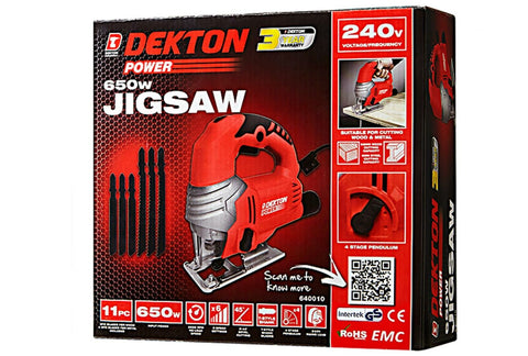 Dekton 600w Electric Pendulum Jigsaw Variable Speed Cutter For Wood Me ...